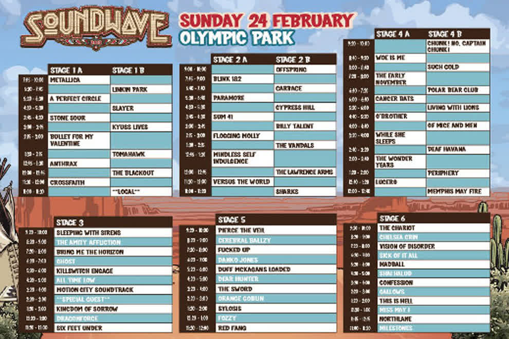Oh, The Drama! A Preliminary Look At Soundwave Timetables | theMusic ...